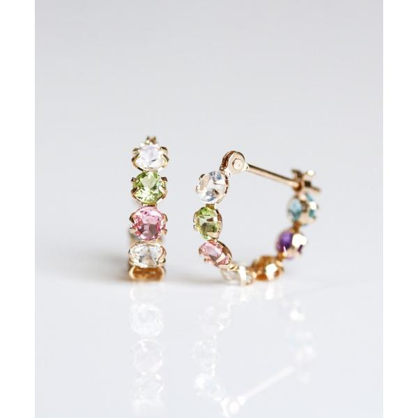 ※このアイテムは返品・交換対象外商品です。ZOZO問い合わせ番号:37383622ショップ:cui-cui，キュイキュイブランド:cui-cui，キュイキュイ商品名:マルチカラー スナップ フープ ピアス | K10YGカテゴリ:アクセサリ...