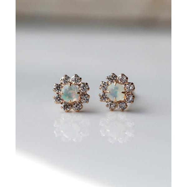 ※このアイテムは返品・交換対象外商品です。ZOZO問い合わせ番号:38862617ショップ:cui-cui，キュイキュイブランド:cui-cui，キュイキュイ商品名:オパール フラワー ピアス | K10YGカテゴリ:アクセサリー>ピ...