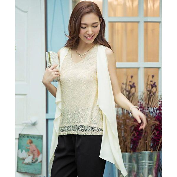 『セール実施中』ZOZO問い合わせ番号:40758737ショップ:OSYAREVO，オシャレボブランド:OSYAREVO，オシャレボ商品名:レース×シフォン セットアップカテゴリ:ジャケット/アウター>セットアップブランド品番:hlb...