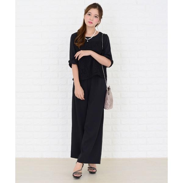 『タイムセール実施中』ZOZO問い合わせ番号:42606044ショップ:Lace Ladies，レースレディースブランド:Lace Ladies，レースレディース商品名:花柄レースリボン袖セットアップ・パンツドレスカテゴリ:ワンピース/ドレ...