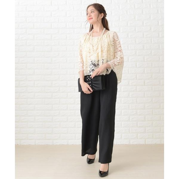 『タイムセール実施中』ZOZO問い合わせ番号:42606049ショップ:Lace Ladies，レースレディースブランド:Lace Ladies，レースレディース商品名:花柄レースケープ付ワイドセットアップ・パンツドレスカテゴリ:ワンピース...