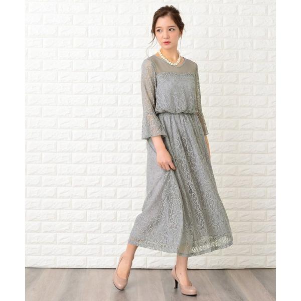 ZOZO問い合わせ番号:42606081ショップ:Lace Ladies，レースレディースブランド:Lace Ladies，レースレディース商品名:デコルテチュール×総レースフレア袖ロングワンピース・ドレスカテゴリ:ワンピース/ドレス&gt...