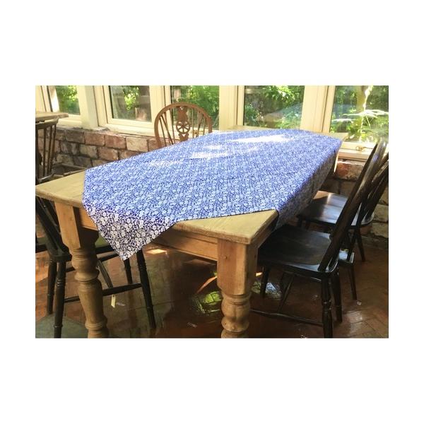 ZOZO問い合わせ番号:44338427ショップ:salle de bal，サルデバルブランド:BURLEIGH，バーレイ，salle de bal，サルデバル商品名:BURLEIGH / バーレイ ブルーキャリコ　テーブルクロスS　E87...