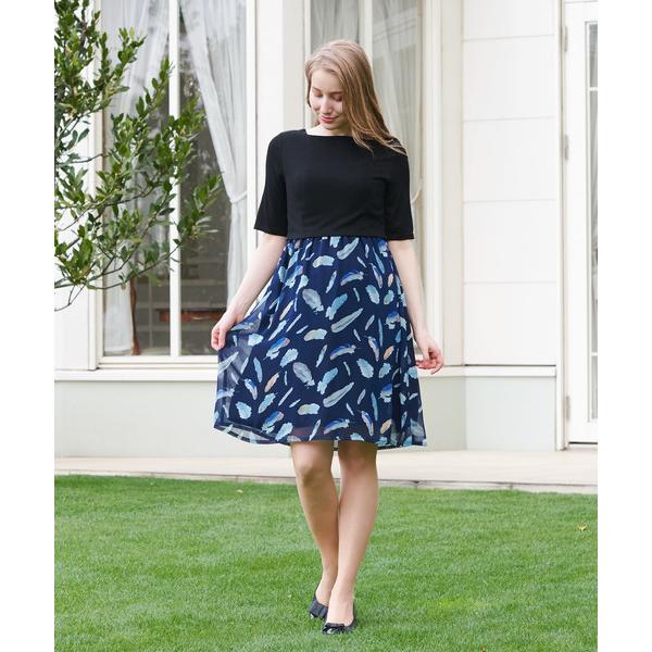 『セール実施中』ZOZO問い合わせ番号:44778709ショップ:Sweet Mommy，スウィートマミーブランド:SweetMommy，スウィートマミー商品名:フェザー柄2ピースワンピカテゴリ:ママ＆ベビー>マタニティウェア/グッズ...