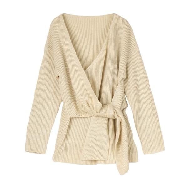 『タイムセール実施中』ZOZO問い合わせ番号:45224584ショップ:ur's，ユアーズブランド:ur's，ユアーズ商品名:フロントリボンニットトップスカテゴリ:トップス>ニット/セーターブランド品番:BUXU0604素材:アクリル...