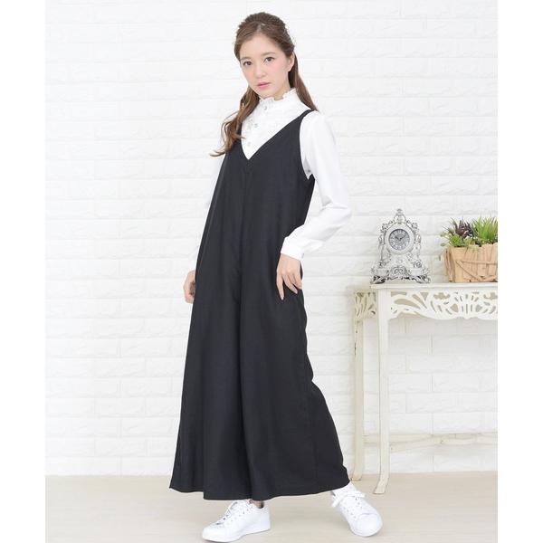 『タイムセール実施中』ZOZO問い合わせ番号:45627600ショップ:Lace Ladies，レースレディースブランド:Lace Ladies，レースレディース商品名:Vネックワイドパンツサロペット オールインワン・パンツカテゴリ:オール...