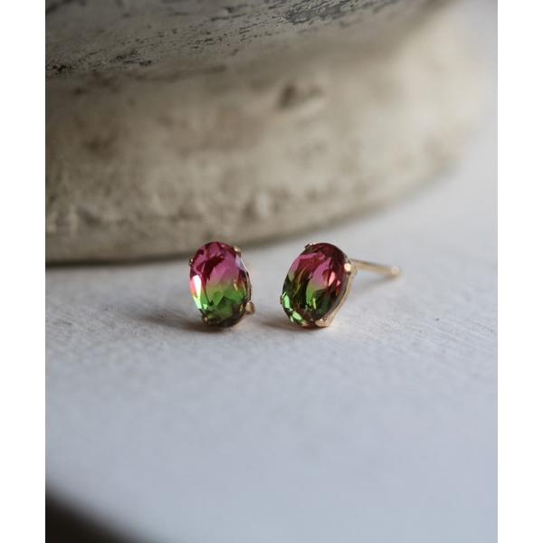 ※このアイテムは返品・交換対象外商品です。ZOZO問い合わせ番号:45827885ショップ:cui-cui，キュイキュイブランド:cui-cui，キュイキュイ商品名:グラデーションクリスタル オーバル ピアス | K10YGカテゴリ:アクセ...