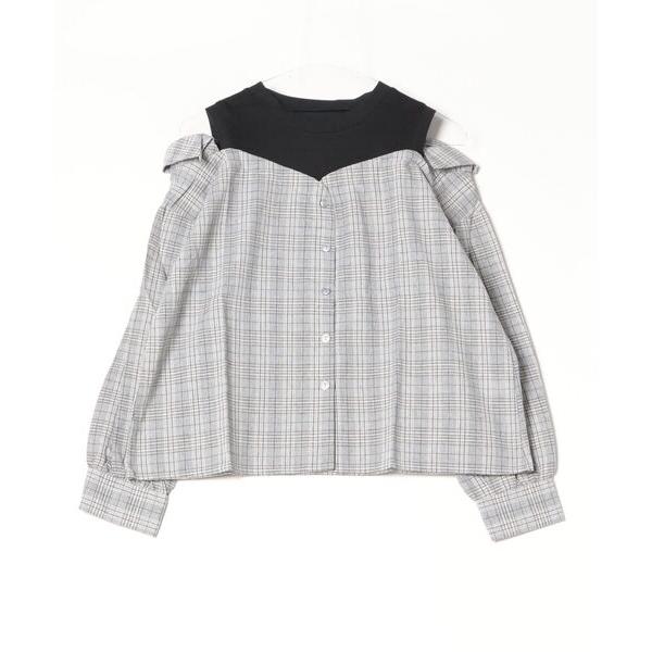 『タイムセール実施中』ZOZO問い合わせ番号:46542183ショップ:STYLEBLOCK，スタイルブロックブランド:STYLEBLOCK，スタイルブロック商品名:オーバーチェック×天竺切替ブラウスカテゴリ:トップス>シャツ/ブラウ...