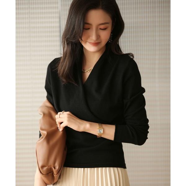 ZOZO問い合わせ番号:46746539ショップ:SAISON DE PAPILLON，セゾン ド パピヨンブランド:SAISON DE PAPILLON，セゾンドパピヨン商品名:カシュクールネックニットトップスカテゴリ:トップス>ニ...