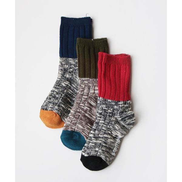 『タイムセール実施中』※このアイテムは返品・交換対象外商品です。ZOZO問い合わせ番号:48023501ショップ:MAZEMAZE，マゼマゼブランド:stample，スタンプル商品名:スラブスウィッチリブ　クルーソックス３足組カテゴリ:レッ...