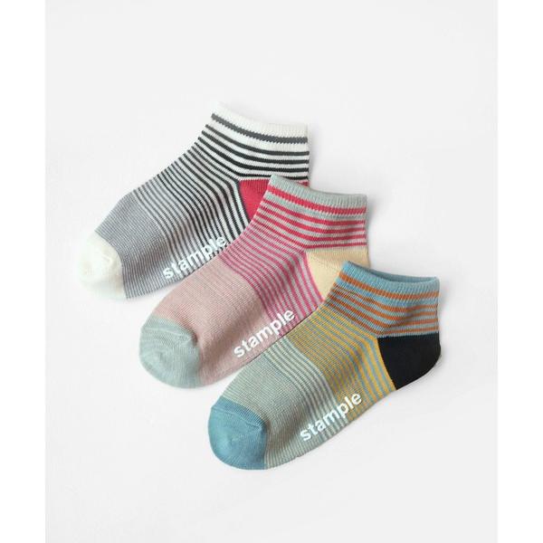 ※このアイテムは返品・交換対象外商品です。ZOZO問い合わせ番号:48118702ショップ:MAZEMAZE，マゼマゼブランド:stample，スタンプル商品名:サンセットボーダーアンクルソックス3Pカテゴリ:レッグウェア>ソックス/...
