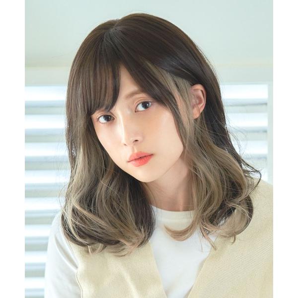 ※このアイテムは返品・交換対象外商品です。ZOZO問い合わせ番号:48638856ショップ:LINEASTORIA，リネアストリアブランド:LINEASTORIA，リネアストリア商品名:【フルウィッグ・ミディアム】インナーカラーウェイブミデ...