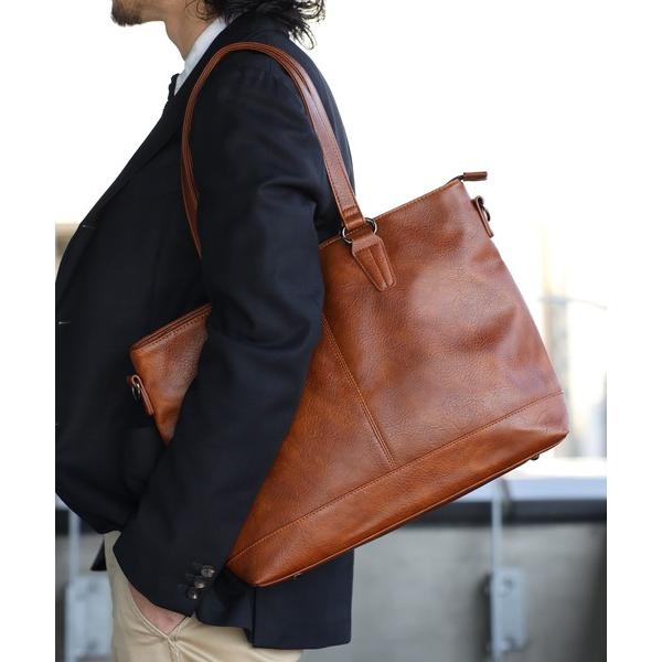 『タイムセール実施中』ZOZO問い合わせ番号:49903103ショップ:Bonjour Sagan，ボンジュールサガンブランド:GUSCIO UOMO，グッシオ ウォーモ商品名:【グッシオ ウォーモ】PUレザー　２WAYシンプルトートバッグ...