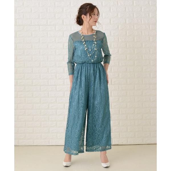 ZOZO問い合わせ番号:50076534ショップ:Lace Ladies，レースレディースブランド:Lace Ladies，レースレディース商品名:デコルテシースルー切替総レースパンツドレス・オールインワンカテゴリ:ワンピース/ドレス&gt...