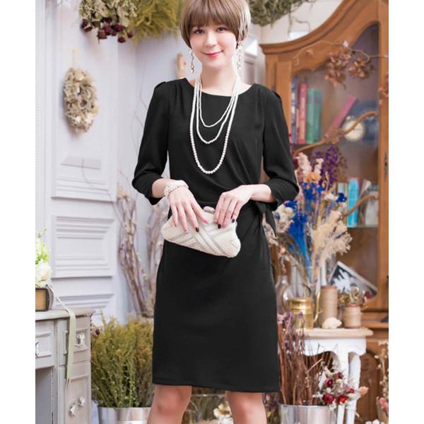 『セール実施中』ZOZO問い合わせ番号:50632075ショップ:OSYAREVO，オシャレボブランド:OSYAREVO，オシャレボ商品名:サイドリボン ドレープワンピースカテゴリ:ワンピース/ドレス>ドレスブランド品番:hl8802...