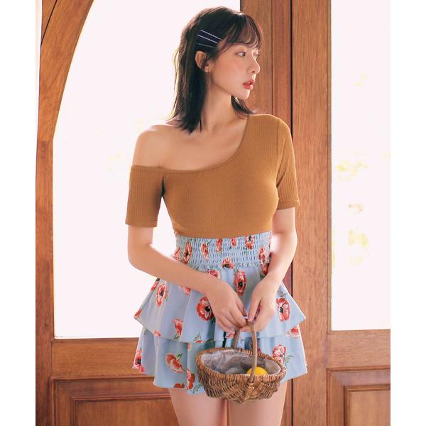 『セール実施中』※このアイテムは返品・交換対象外商品です。ZOZO問い合わせ番号:51507209ショップ:OSYAREVO，オシャレボブランド:OSYAREVO，オシャレボ商品名:アシメショルダー レイヤード風 ワンピース 水着 レディー...