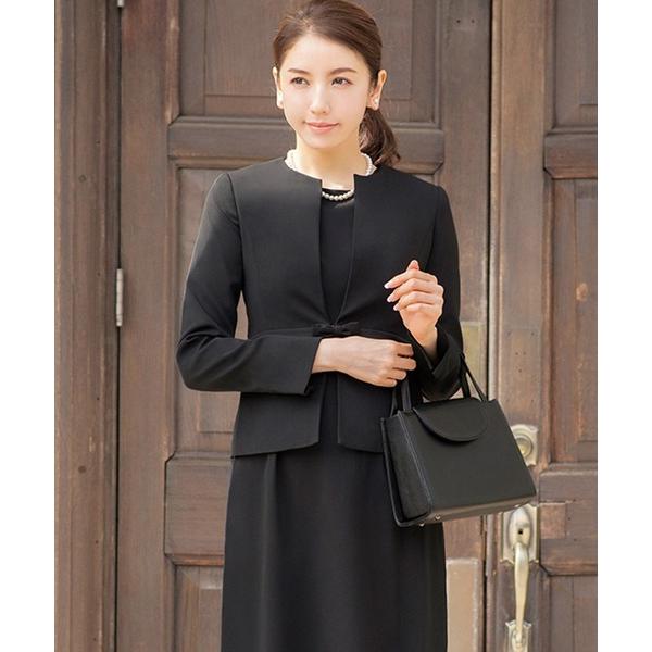 『タイムセール実施中』ZOZO問い合わせ番号:51932438ショップ:RIVER FIELD &amp; Co.，リバーフィールド　アンド　コーブランド:Flolia，フロリア商品名:【喪服 礼服】ノーカラージャケット 膝丈Aラインワンピ...