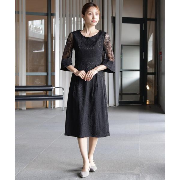 『タイムセール実施中』ZOZO問い合わせ番号:52275740ショップ:DRESS+，ドレス プラスブランド:DRESS STAR，ドレス スター商品名:結婚式ワンピースダマスク柄ミモレ丈、ドレスカテゴリ:ワンピース/ドレス>ドレスブ...