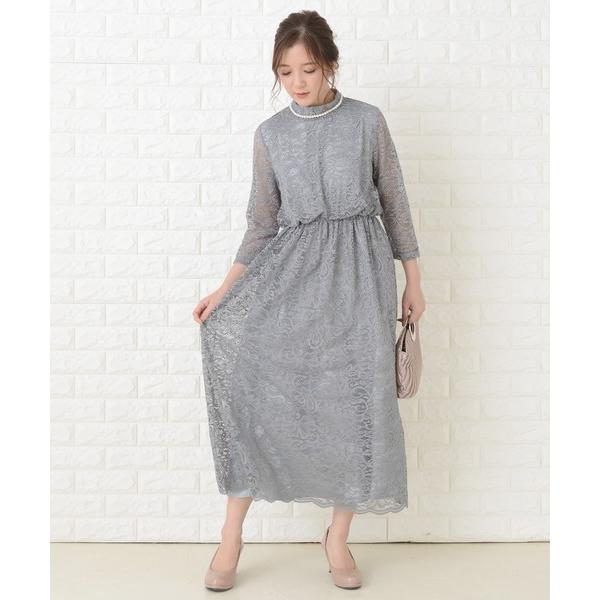 『タイムセール実施中』ZOZO問い合わせ番号:53011268ショップ:Lace Ladies，レースレディースブランド:Lace Ladies，レースレディース商品名:総レース ウエストゴム ハイネックロングワンピース・ドレスカテゴリ:ワ...