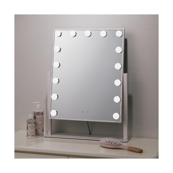 ※このアイテムは返品・交換対象外商品です。ZOZO問い合わせ番号:53013765ショップ:Francfranc，フランフランブランド:Francfranc，フランフラン商品名:フッツェ ハリウッドミラー スクエア L ホワイト　調光 調色...