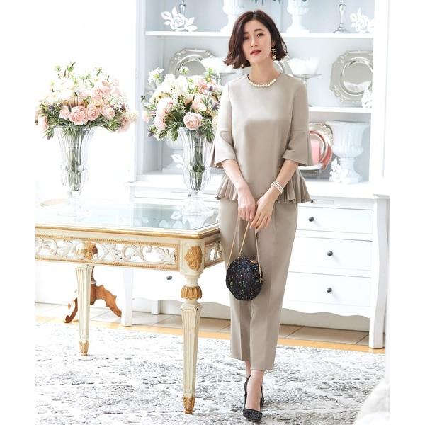 『セール実施中』ZOZO問い合わせ番号:53411392ショップ:RUIRUE BOUTIQUE，ルイルエブティックブランド:RUIRUE BOUTIQUE，ルイルエブティック商品名:サイドプリーツパールトップス＆パンツスーツ2点セットアッ...