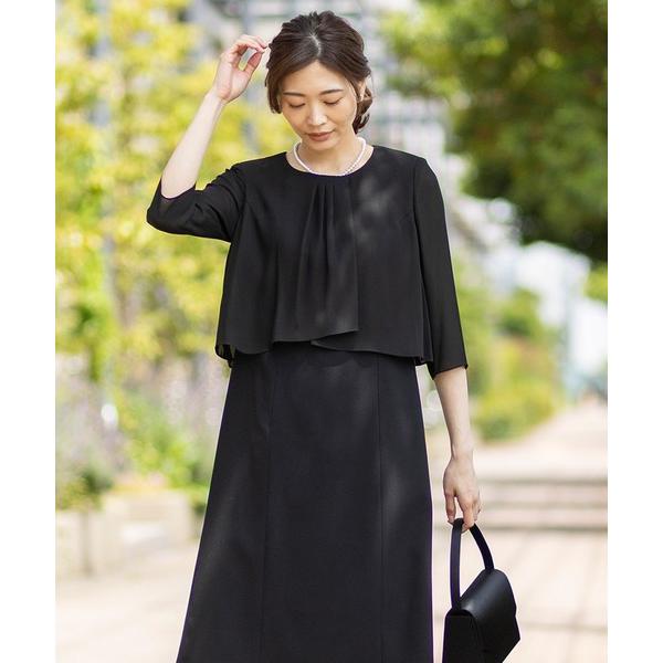 『セール実施中』ZOZO問い合わせ番号:53605985ショップ:CARETTE，カレットブランド:CARETTE，カレット商品名:洗えるブラックセットアップ風 ワンピース【喪服・礼服】カテゴリ:フォーマルスーツ/小物>スーツセットブ...