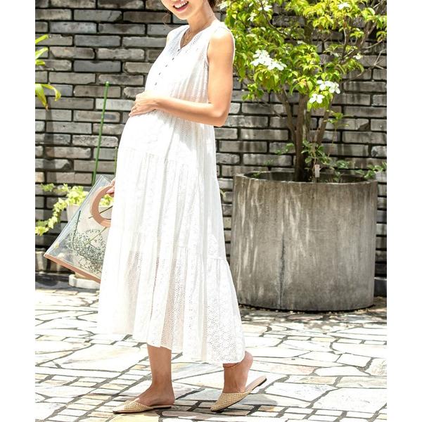 『タイムセール実施中』ZOZO問い合わせ番号:53692930ショップ:Sweet Mommy，スウィートマミーブランド:SweetMommy，スウィートマミー商品名:コットンレース ティアードワンピースカテゴリ:ママ＆ベビー>マタニ...