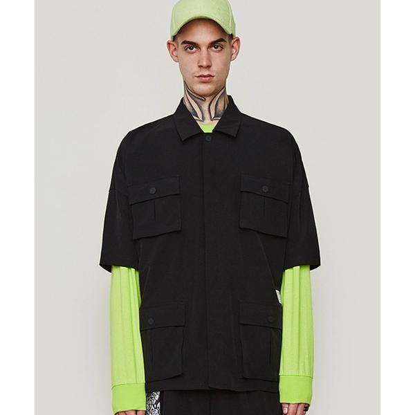 『セール実施中』ZOZO問い合わせ番号:53750434ショップ:SHIFFON，シフォンブランド:INFLATION，インフレーション商品名:INFLATION(インフレーション)マルチポケットオーバーサイズシャツカテゴリ:トップス&gt...