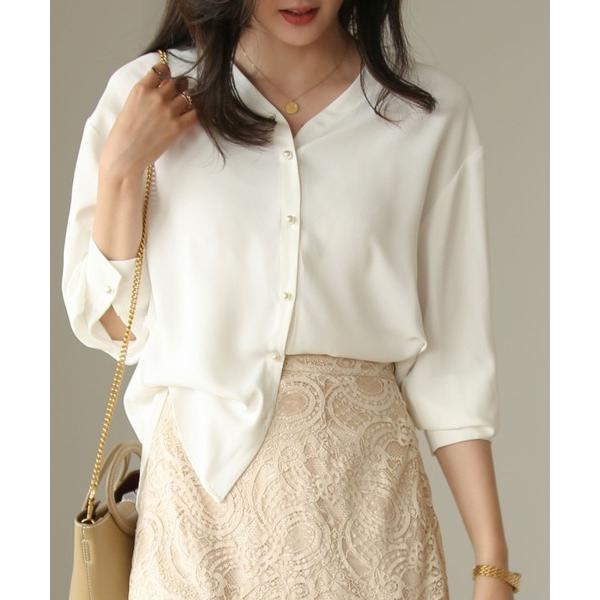 ZOZO問い合わせ番号:53815856ショップ:SAISON DE PAPILLON，セゾン ド パピヨンブランド:SAISON DE PAPILLON，セゾンドパピヨン商品名:【大人気】バックVネックシフォンブラウス 卒業式，入学式カテ...