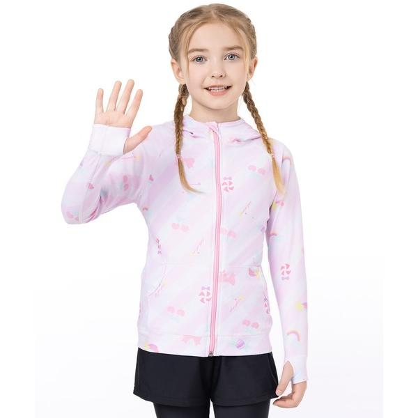 『タイムセール実施中』ZOZO問い合わせ番号:53815973ショップ:TeddyShop，テディショップブランド:TeddyShop，テディショップ商品名:【UVカット率 99.9%以上】キッズ フード付きフロントジップ長袖ラッシュガード...