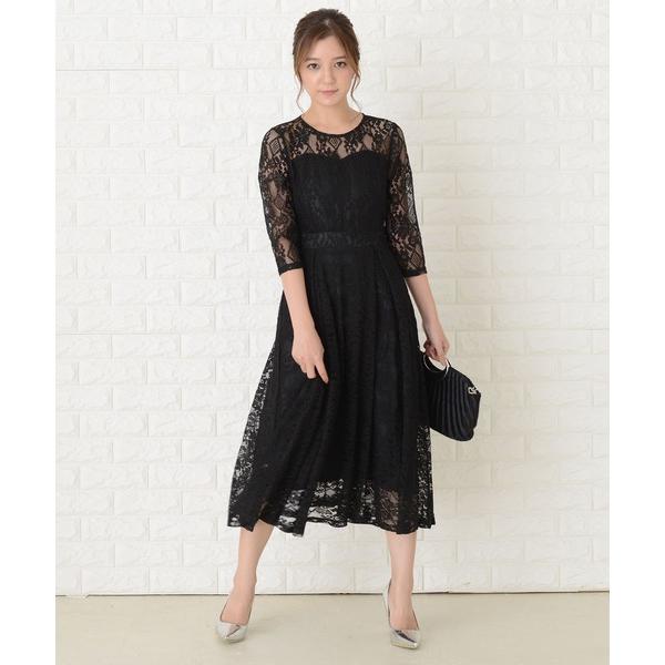 『タイムセール実施中』ZOZO問い合わせ番号:53866453ショップ:Lace Ladies，レースレディースブランド:Lace Ladies，レースレディース商品名:五分袖総レース ミモレ丈ワンピースドレスカテゴリ:ワンピース/ドレス&...