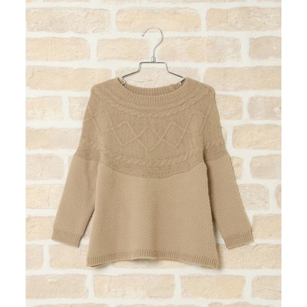 『タイムセール実施中』ZOZO問い合わせ番号:53912237ショップ:ikka LOUNGE，イッカラウンジブランド:ikka，イッカ商品名:スポンジニットケーブルプルオーバー(120~160cm)カテゴリ:トップス>ニット/セータ...