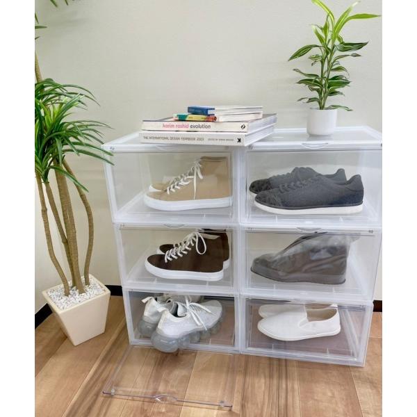 ZOZO問い合わせ番号:53978351ショップ:entre square，アントレスクエアブランド:entre square，アントレスクエアー商品名:bcl/シューズケース サイド 組み立て式 6個セット スタッキング コレクションケー...