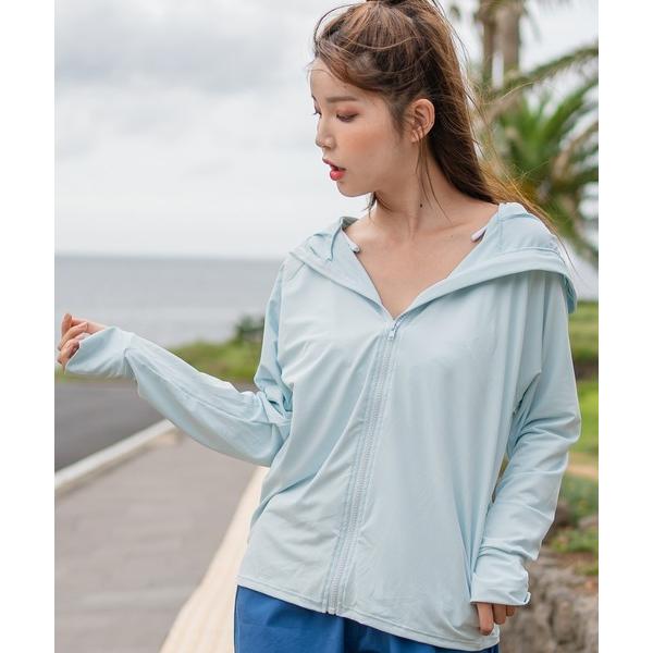 『タイムセール実施中』ZOZO問い合わせ番号:53979377ショップ:TeddyShop，テディショップブランド:TeddyShop，テディショップ商品名:【UVカット率 99%以上】レディース サムホール付きジップアップラッシュガードカ...