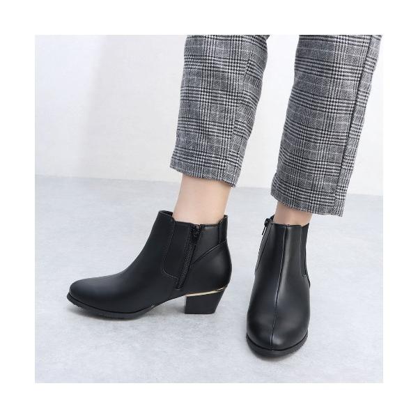 『タイムセール実施中』ZOZO問い合わせ番号:54098454ショップ:Mafmof，マフモフブランド:Realta，レアルタ商品名:Realta(レアルタ)  ゴールドラインヒールサイドゴア ショートブーツカテゴリ:シューズ>ブーツ...