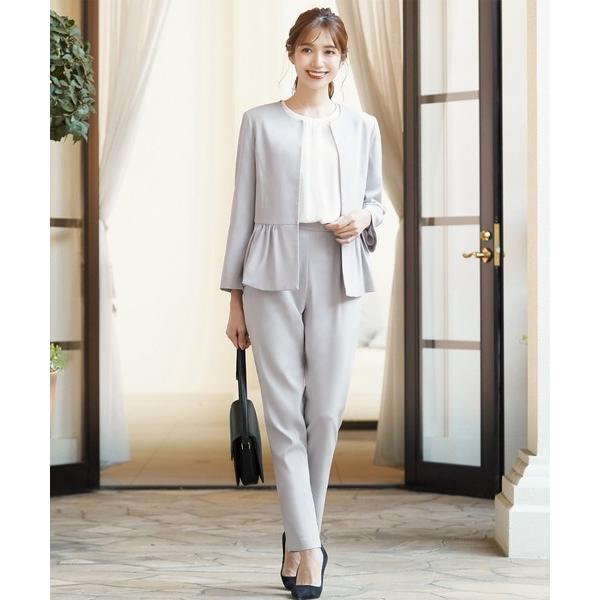 『タイムセール実施中』ZOZO問い合わせ番号:54498249ショップ:RIVER FIELD &amp; Co.，リバーフィールド　アンド　コーブランド:Flolia，フロリア商品名:【3点セット】ぺプラムジャケット ブラウス テーパード...