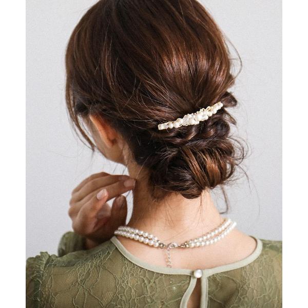 ZOZO問い合わせ番号:55016979ショップ:bflat，ビーフラットブランド:niana，ニアナ，Fashion Letter，ファッションレター商品名:パール＆ビジューバレッタ ヘアアクセカテゴリ:ヘアアクセサリー>バレッタ/...