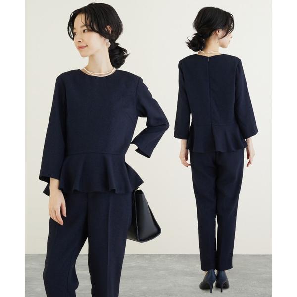 『セール実施中』ZOZO問い合わせ番号:55245726ショップ:CELEN，セレンブランド:DRESS LAB，ドレスラボ商品名:「手洗い可/セレモニースーツ/オフィスカジュアル」ペプラムツイードトップス・ツイードテーパードパンツ 2点セ...