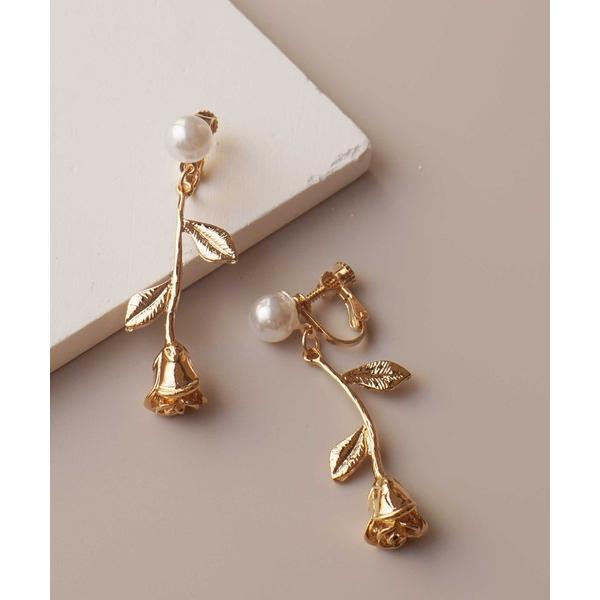 『セール実施中』ZOZO問い合わせ番号:55391772ショップ:RiNc，リンクブランド:RiNc，リンク商品名:【 DICTIONARY / ディクショナリー 】 パール 付き ローズ フェミニン イヤリングカテゴリ:アクセサリー&gt...