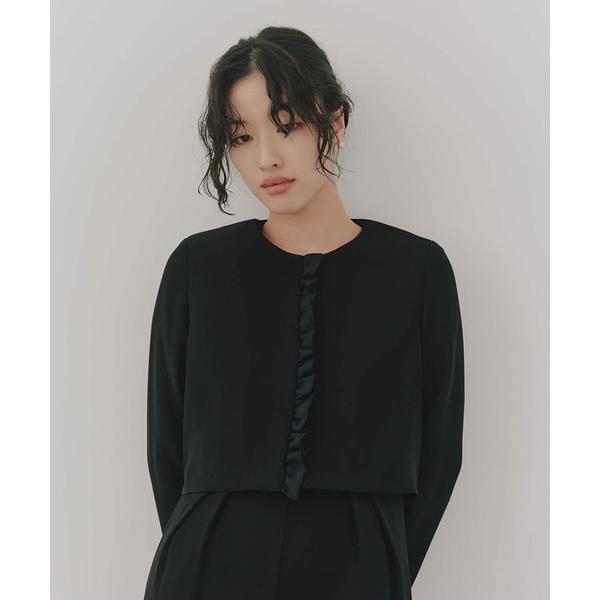 ZOZO問い合わせ番号:55439924ショップ:kaene，カエンブランド:kaene，カエン商品名:シフォンフリルジャケット［ブラック：ブラックフォーマル対応］冠婚葬祭 礼服 喪服 入学式 卒業式 七五三 お宮参りカテゴリ:フォーマルス...
