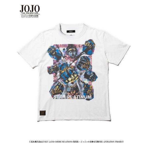ZOZO問い合わせ番号:55776739ショップ:glamb，グラムブランド:glamb，グラム商品名:Star Platinum T / スタープラチナT【ジョジョの奇妙な冒険コラボレーションアイテム】カテゴリ:トップス>Tシャツ/...