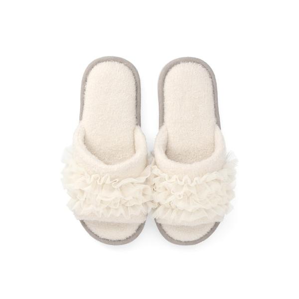 ZOZO問い合わせ番号:55847832ショップ:Francfranc，フランフランブランド:Francfranc，フランフラン商品名:モイストニット フリルルームシューズ アイボリーカテゴリ:インテリア>ルームシューズ/スリッパブラ...