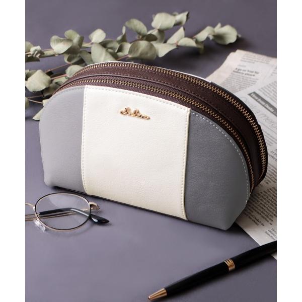 ZOZO問い合わせ番号:56093308ショップ:KAZZU，カッズブランド:Clelia，クレリア商品名:トリコロールカラーミラーカード付きハーフムーン型メイクポーチカテゴリ:財布/小物>ポーチブランド品番:clelia-17088...