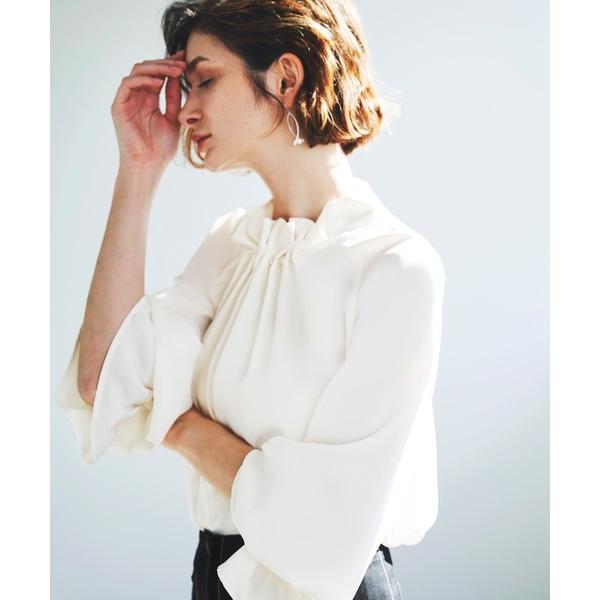 ZOZO問い合わせ番号:56425202ショップ:RUIRUE BOUTIQUE，ルイルエブティックブランド:RUIRUE BOUTIQUE，ルイルエブティック商品名:ウエーブタックパール　デザイントップス長袖ブラウス ｜ 長袖 ボリューム...