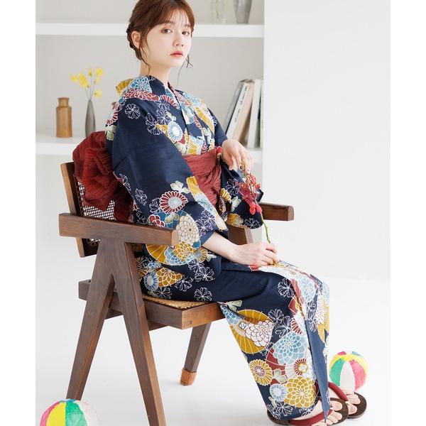 ZOZO問い合わせ番号:56493288ショップ:Dita，ディータブランド:Dita，ディータ商品名:1人で着られる浴衣5点セット 和歌山染工日本染め（ゆかた・しわへこ帯・下駄・着付け本・腰ひも）【K】カテゴリ:水着/着物・浴衣>浴...