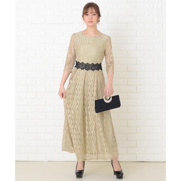 『タイムセール実施中』ZOZO問い合わせ番号:56493420ショップ:Lace Ladies，レースレディースブランド:Lace Ladies，レースレディース商品名:リーフ柄 総レース 七分袖ロングワンピースカテゴリ:ワンピース/ドレス...