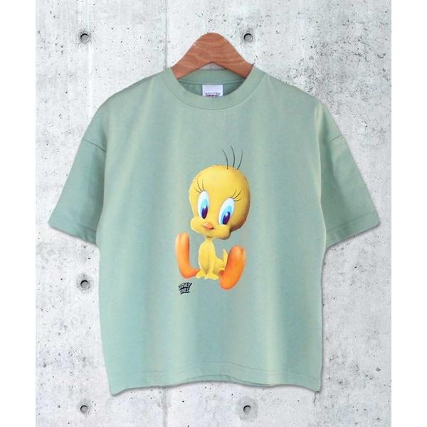 『タイムセール実施中』ZOZO問い合わせ番号:56671727ショップ:THE CASUAL，カジュアルブランド:THE CASUAL，カジュアル商品名:LOONEY TUNES トゥイーティービッグシルエットプリント5分袖Tシャツ キッズ...