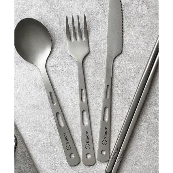 『タイムセール実施中』ZOZO問い合わせ番号:56744911ショップ:aimoha，アイモハブランド:S'more，スモア商品名:アウトドア キャンプ チタン カトラリー 4点セットカテゴリ:アウトドア/スポーツ>アウトドアグッズブ...