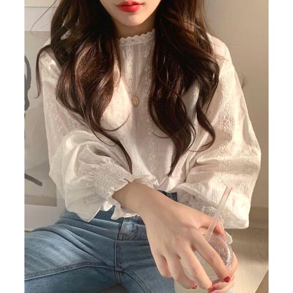 『タイムセール実施中』ZOZO問い合わせ番号:56862295ショップ:Amulet，アミュレットブランド:Amulet，アミュレット商品名:大人気アイテム◎春も活躍♪レイヤードにも使える　フリルスタンドネックレースシフォンブラウスカテゴリ...