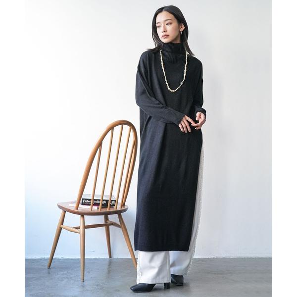 『タイムセール実施中』ZOZO問い合わせ番号:57359347ショップ:mili an deni，ミリアンデニブランド:mili an deni，ミリアンデニ商品名:タートルネックサイドスリットニットロングワンピースカテゴリ:ワンピース/ド...